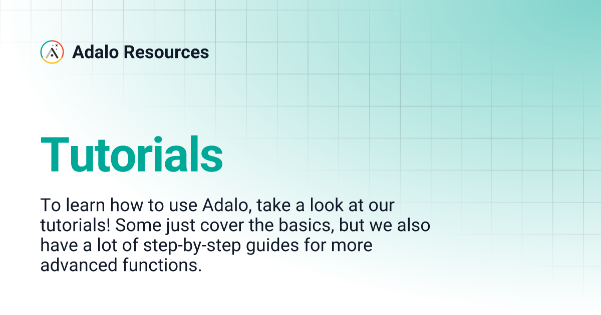 Tutorials | Adalo Resources