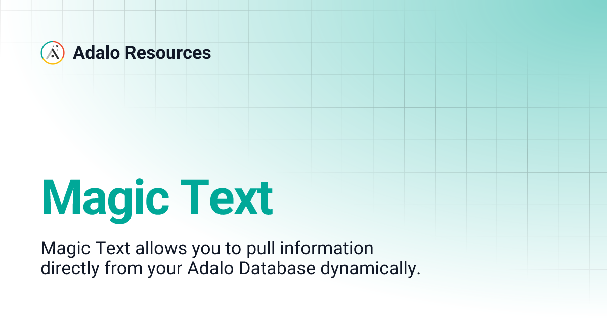 Magic Text | Adalo Resources