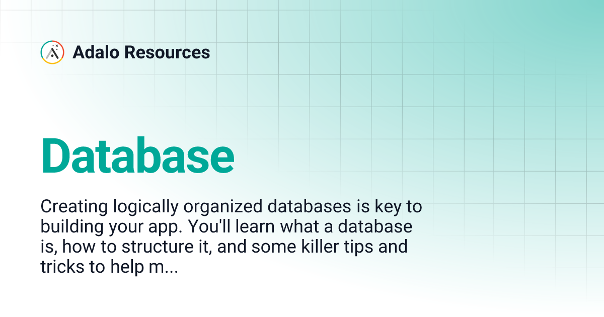 Database | Adalo Resources