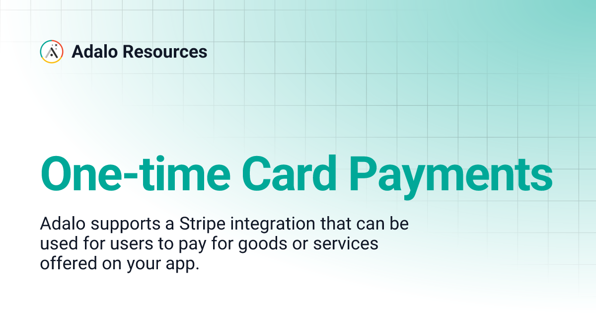 One-time Card Payments | Adalo Resources
