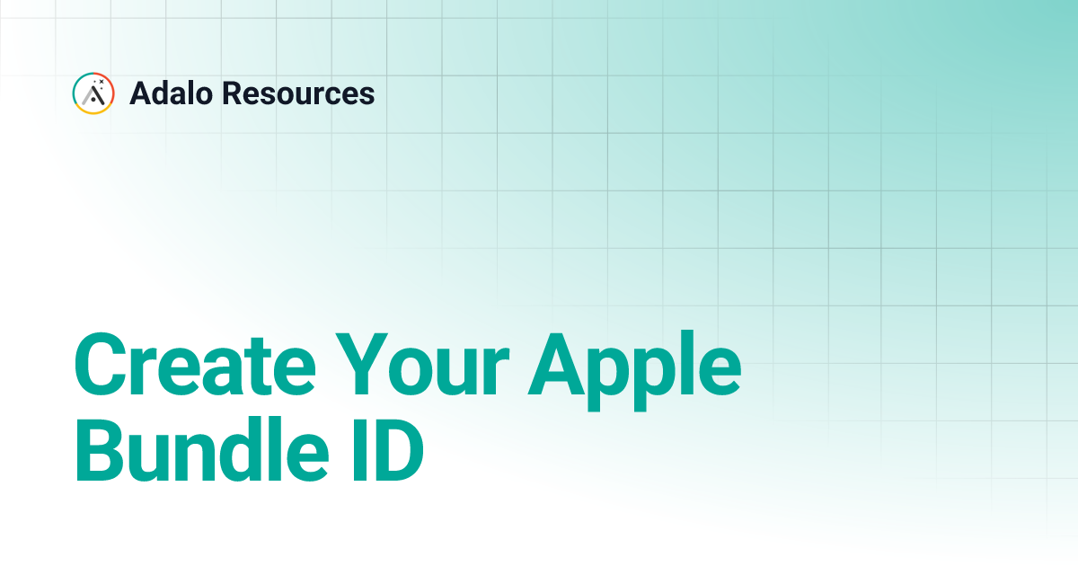 Create Your Apple Bundle ID | Adalo Resources