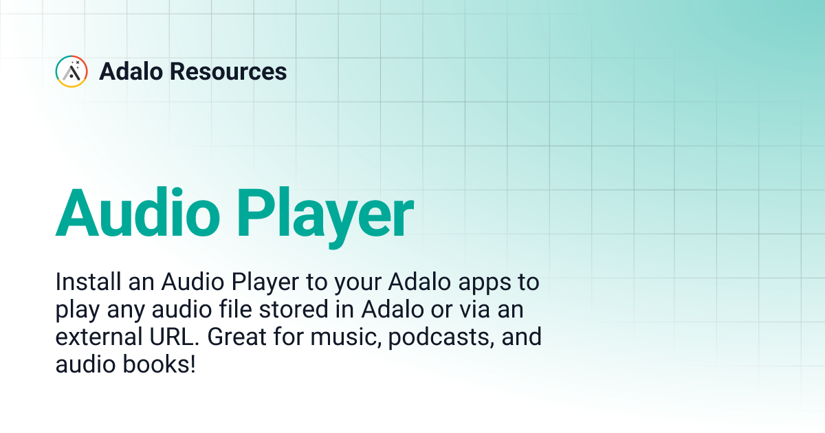 Audio Player | Adalo Resources
