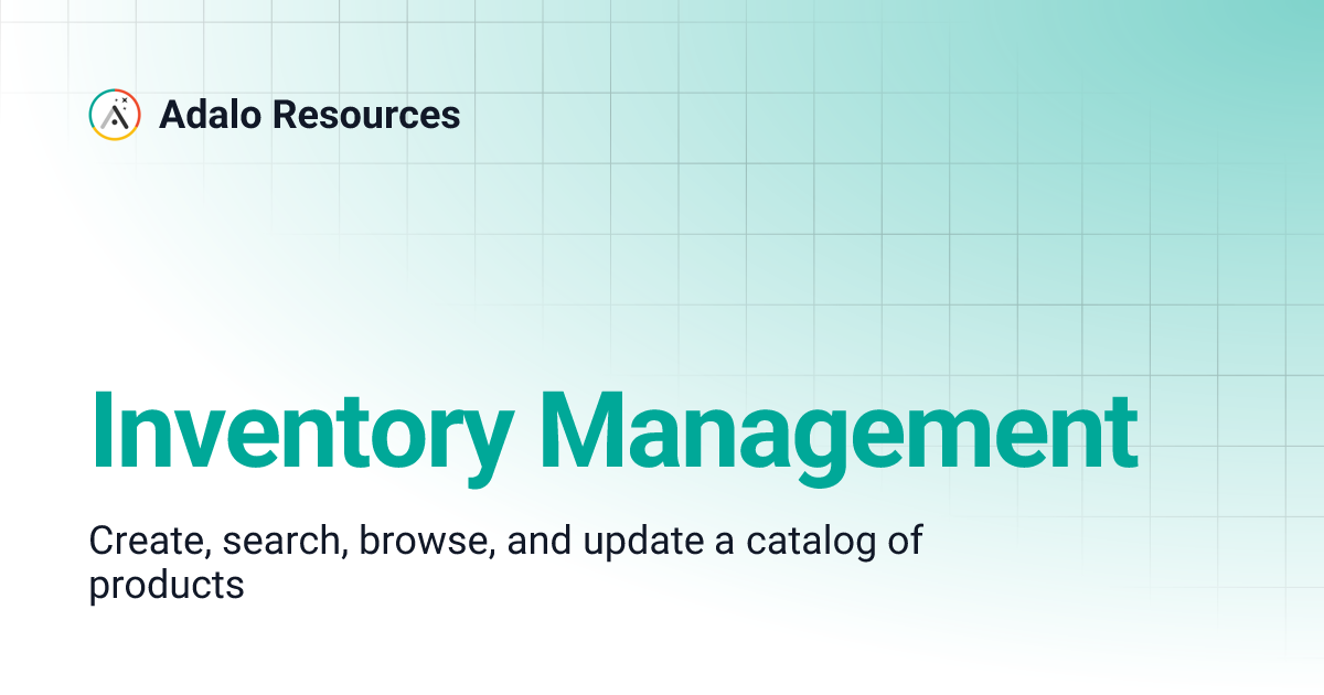 Inventory Management | Adalo Resources
