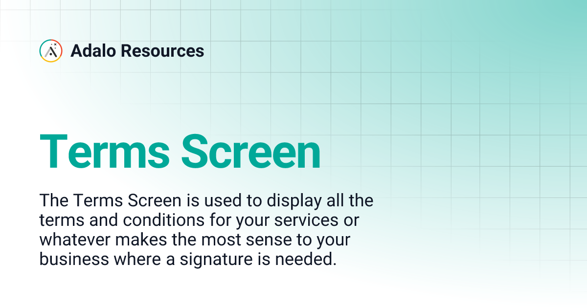 Terms Screen | Adalo Resources