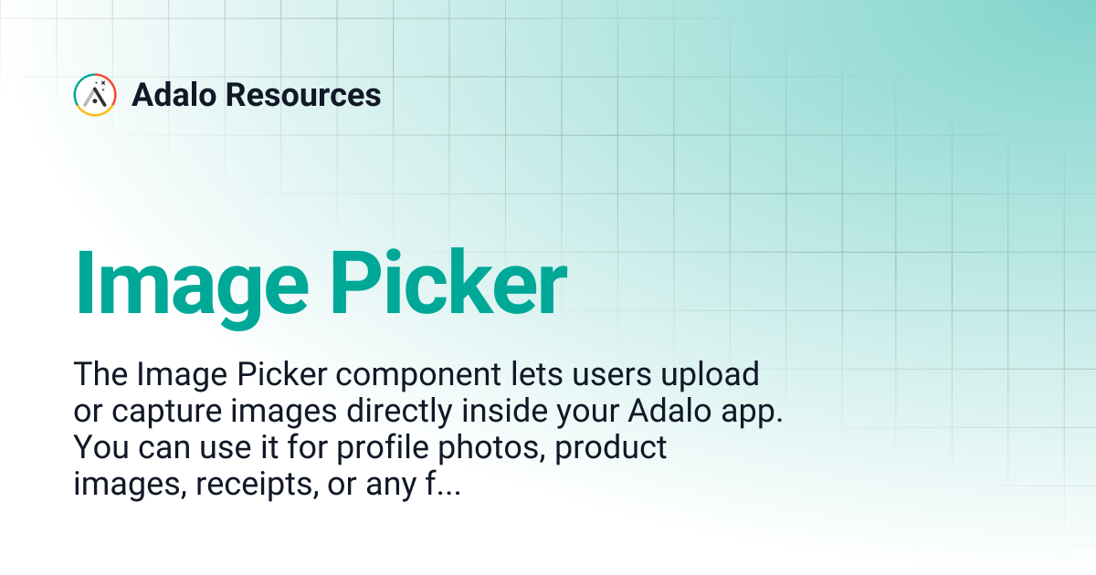 Image Picker | Adalo Resources