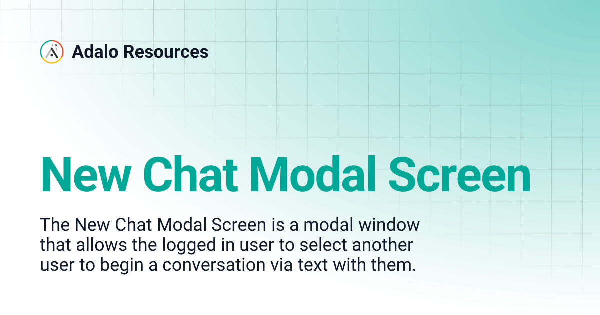 New Chat Modal Screen | Adalo Resources