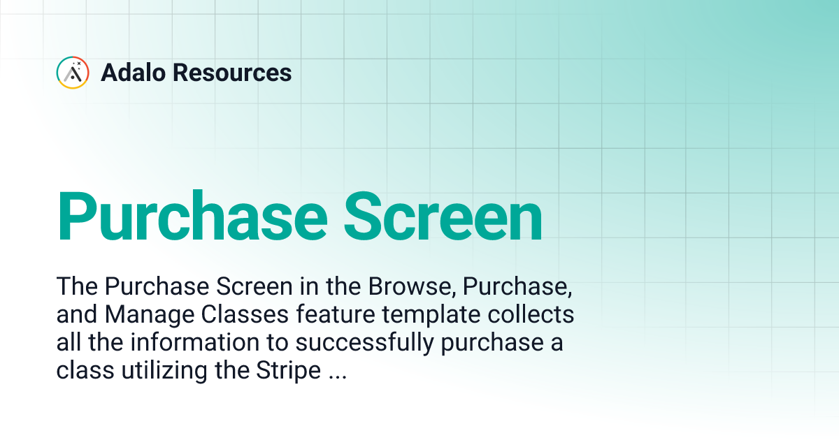 Purchase Screen | Adalo Resources