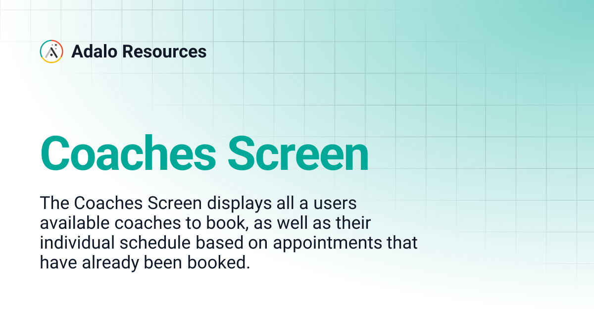 Coaches Screen | Adalo Resources