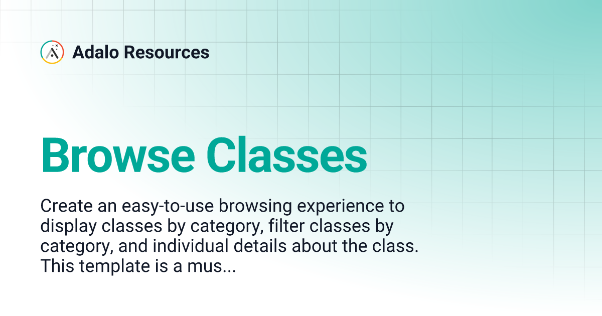 Browse Classes | Adalo Resources