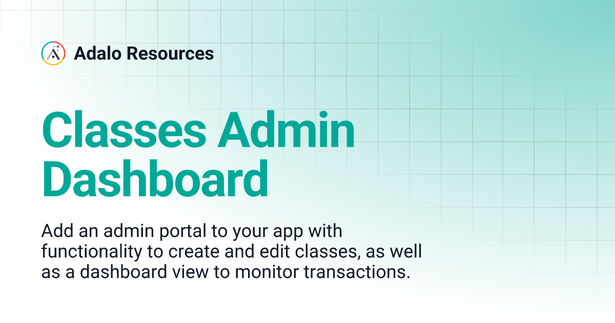 Classes Admin Dashboard | Adalo Resources