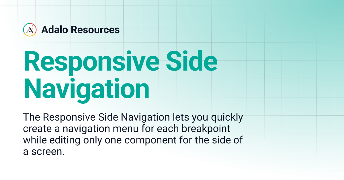 Responsive Side Navigation | Adalo Resources