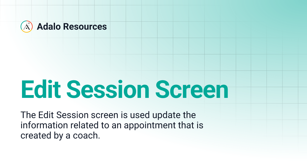 Edit Session Screen | Adalo Resources