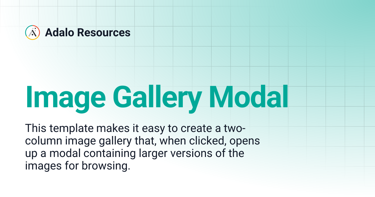 Image Gallery Modal | Adalo Resources