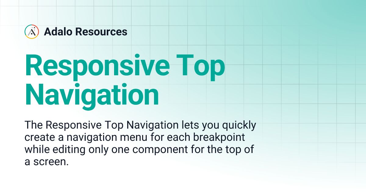 Responsive Top Navigation | Adalo Resources
