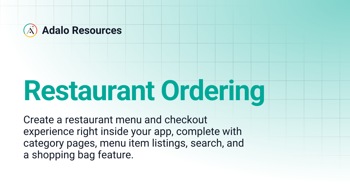 Restaurant Ordering | Adalo Resources