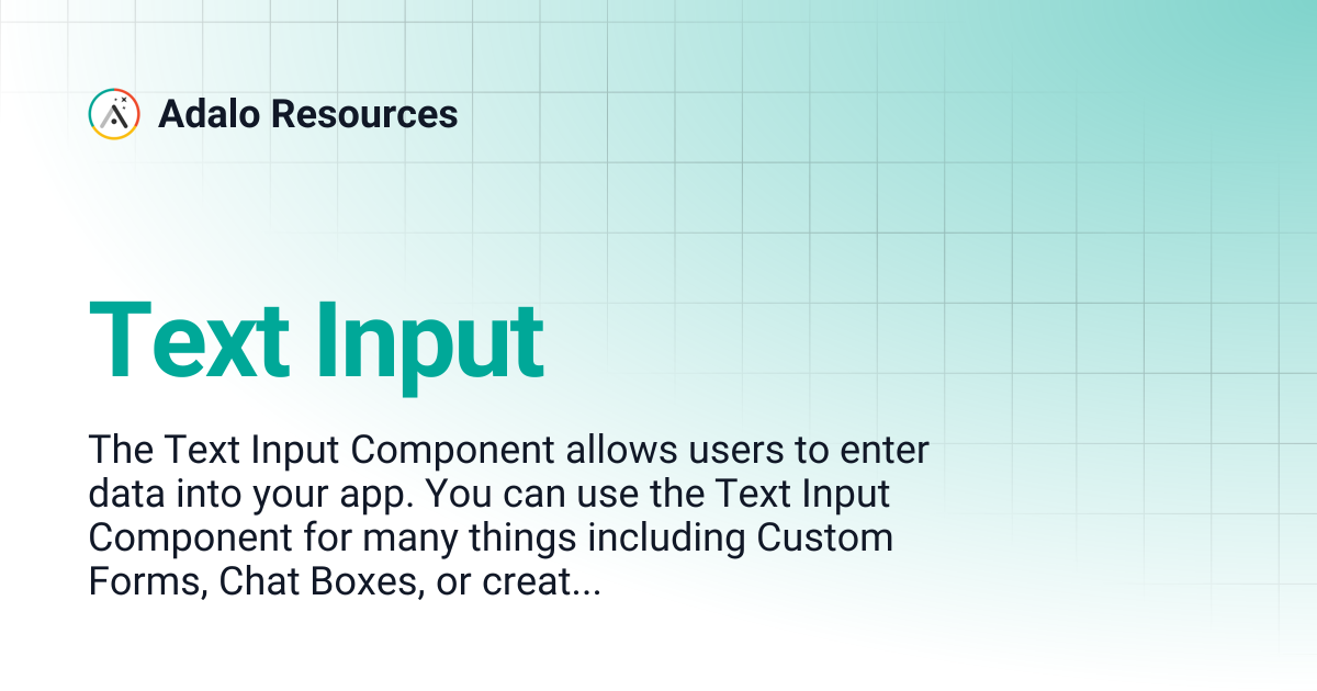 Text Input | Adalo Resources